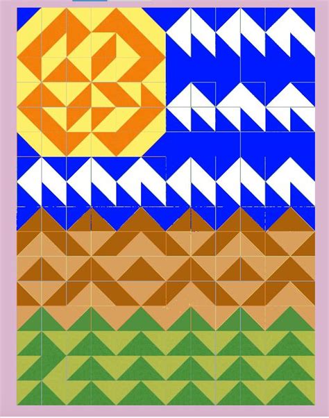 Different Colors And Shapes Of Half Square Triangle Pattern