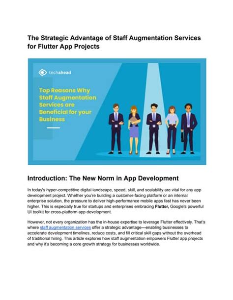 The Strategic Advantage Of Staff Augmentation Services For Flutter App Projectspdf