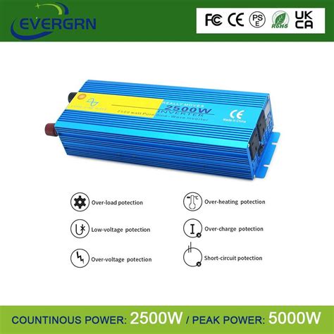 V Dc To V Ac W W Pure Sine Wave Power Inverter With Uk Sockets Inverter And