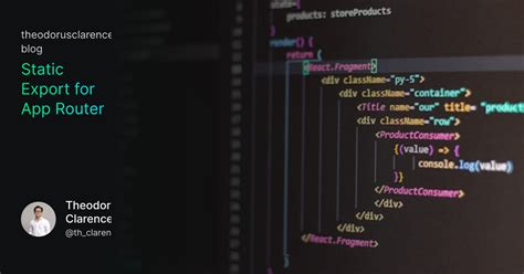 Static Export For App Router
