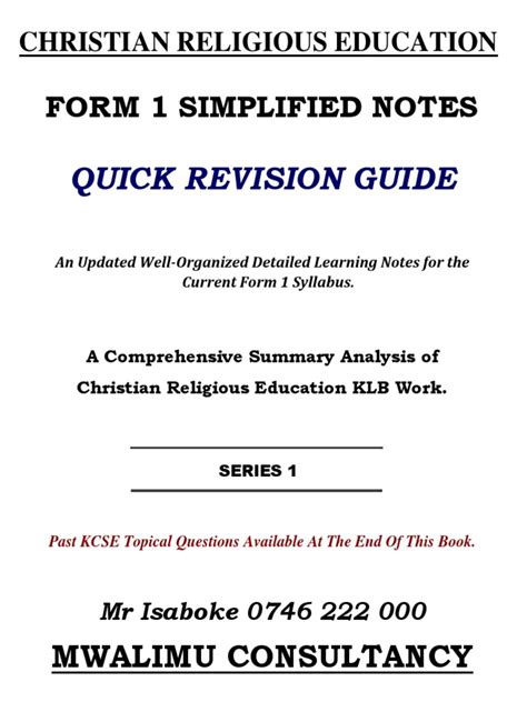 Form 1 Cre Simplified Notes Pdf Genesis Creation Narrative Abraham