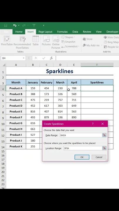 Master Excel Basics Enhance Data Visualization With Sparklines Excel Viralshort Shorts