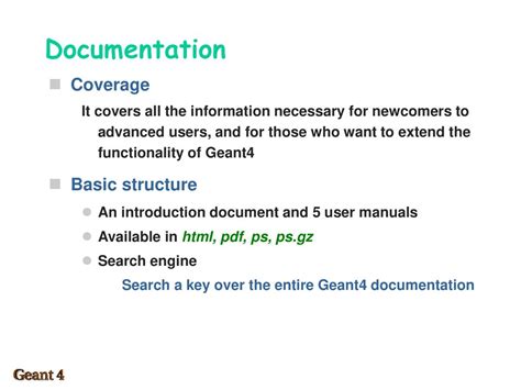 a short course on geant4 simulation toolkit how to learn more ppt