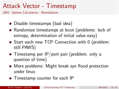 Still Exploiting Tcp Timestamps