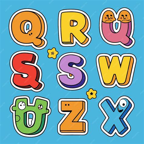 Sticker De Letras Mayúsculas Muy Bonitas Vector Premium Generado Con Ia