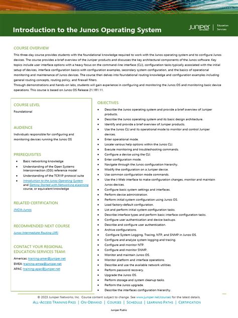 Introduction To The Junos Operating System Ijos Pdf I Pv6