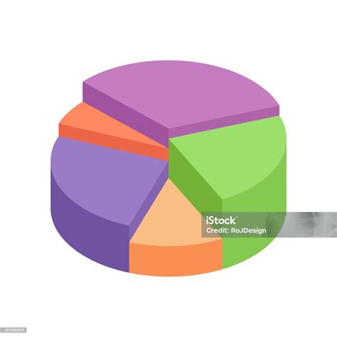 아이소메트릭 원형 차트입니다 비즈니스 인포 그래픽 또는 프리젠 테이션을위한 다양한 부품 3d 라운드 그래프 또는 금융 다이어그램 등측투영법에 대한 스톡 벡터 아트 및 기타