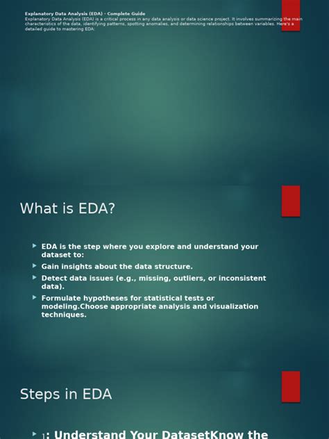 Explanatory Data Analysis Eda Complete Pdf