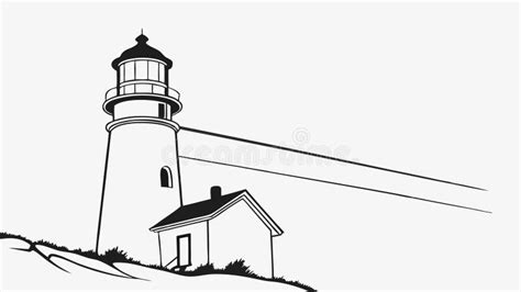 Coastal Lighthouse Architectural Illustration Vector Design Generative Ai Stock Vector