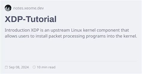 Xdp Tutorial