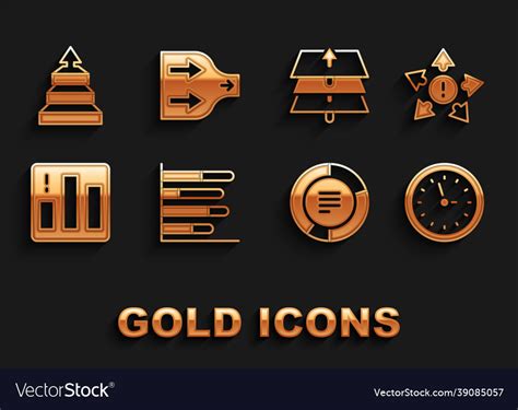 Set Pie Chart Infographic Many Ways Directional Vector Image