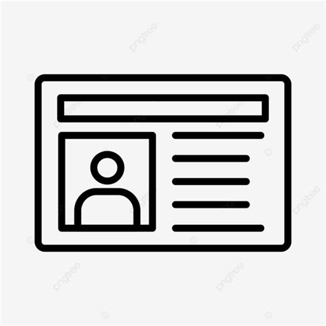 Driving License Line Icon Vector Card Driving Identity Png And
