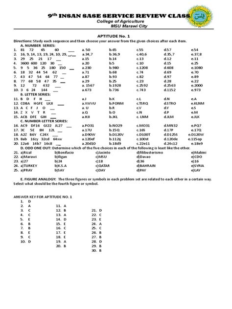 1st Aptitude Exam Pdf