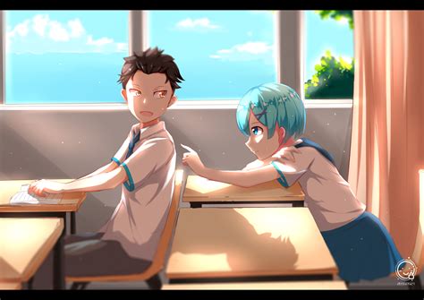 Rem And Natsuki Subaru Re Zero Kara Hajimeru Isekai Seikatsu Drawn By Violetsang Danbooru