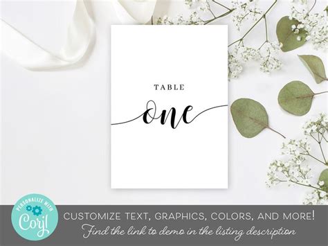 Printable Script Wedding Table Numbers Wedding Table Numbers Template Table Sign Download