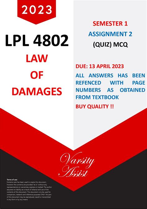 Lpl4802 2023 Quiz Assignment 2 Semester 1 Due 13 April 2023