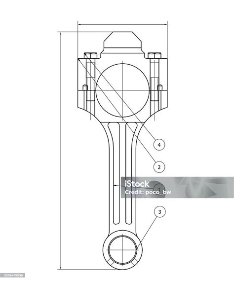 커넥팅로드 기술 도면 구조 설계 전략 엔진 부품 모델 연습 개발에 대한 스톡 사진 및 기타 이미지 개발 개선 계획 Istock