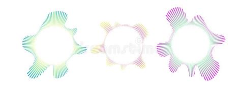A Set Of Multicolored Circular Sound Waves Sound Lines Radial Spectrum Sound Equalizers Stock
