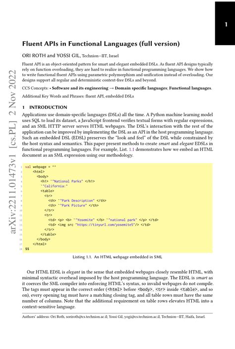 Pdf Fluent Apis In Functional Languages Full Version