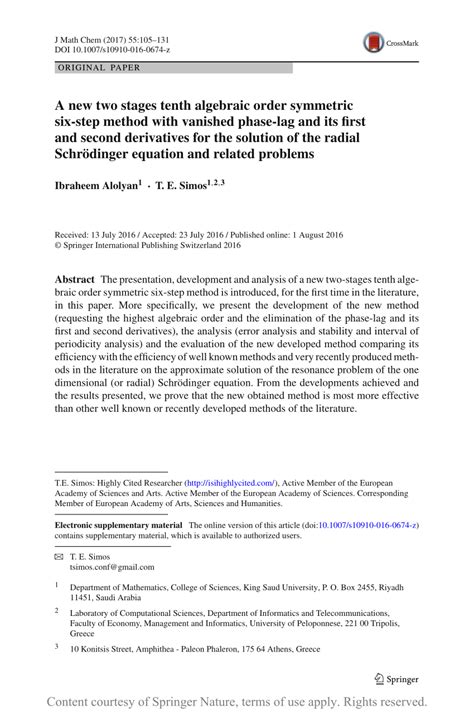 A New Two Stages Tenth Algebraic Order Symmetric Six Step Method With