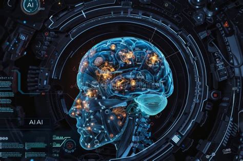 Ai Brain In Digital Interface Advanced Neural Networks Futuristic Artificial Intelligence