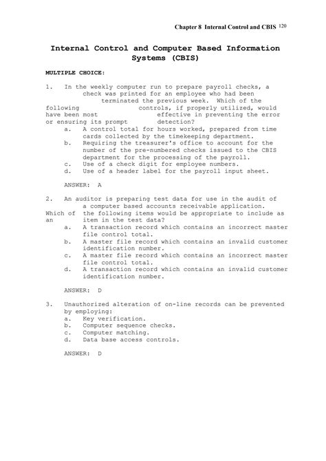 Solution Ch08 Internal Control And Computer Based Information Compress
