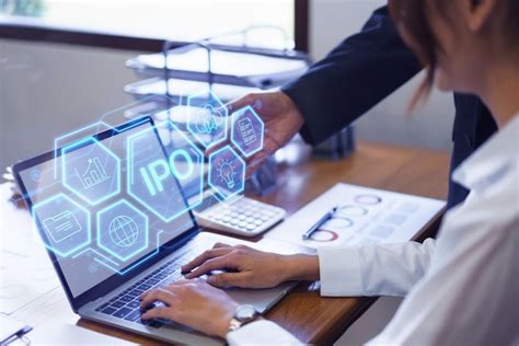 Premium Photo Ipo Or Initial Public Offering On Chart Laptop Computer Financial Trade Concept