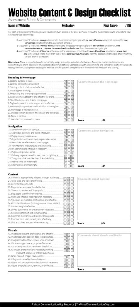 Website Design Checklist Template