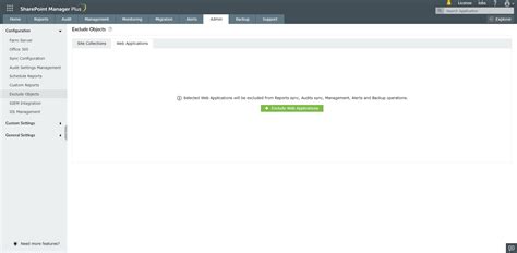 Exclude Objects Sharepoint Manager Plus Help