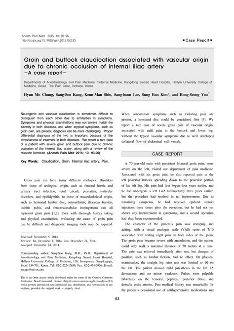 Groin And Buttock Claudication Associated With Vascular Origin Due To Chronic Occlusion Of