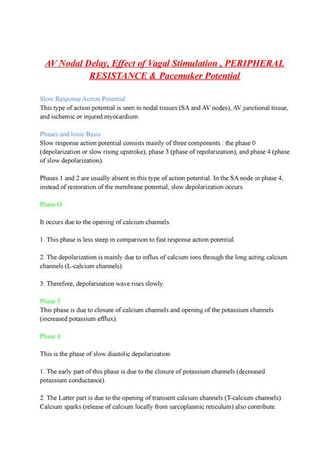 Av Nodal Delay Effect Of Vagal Stimulation Peripheral Resistance