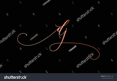Dj D J Lowercase Cursive Letter Stock Vector Royalty Free