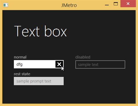 Metro Style Text Box Control For Java JMetro Pixel Duke
