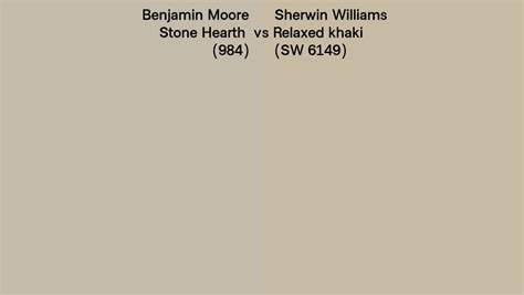Benjamin Moore Stone Hearth 984 Vs Sherwin Williams Relaxed Khaki Sw