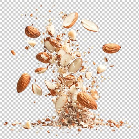 Various Nuts Falling Premium Psd
