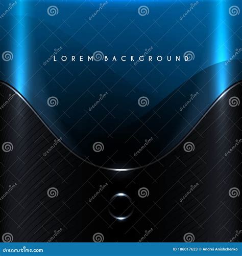 Abstract Blue Color Metal Button Background Stock Vector Illustration