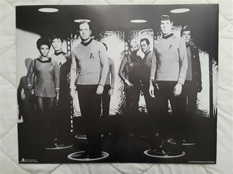 Star Trek Tos Bridge Crew On Transporter Bw Poster Still 23 X