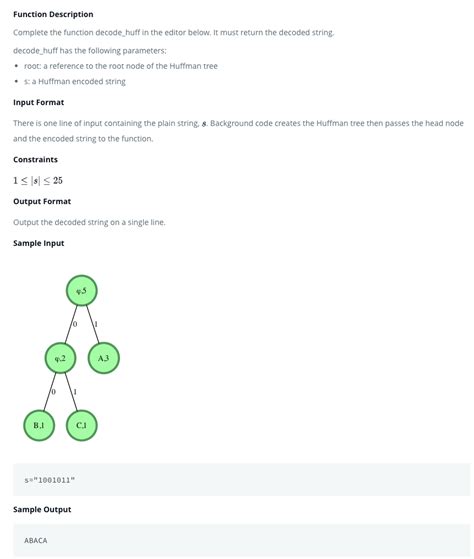 Tree Huffman Decoding Kickstart Coding