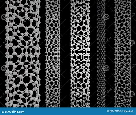 3d Rendering Of Molecular Models Of Carbon Nanotube Stock Illustration Illustration Of