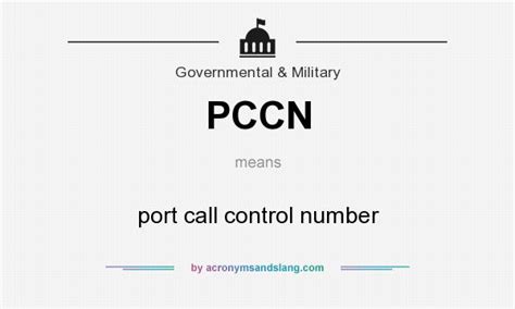PCCN Port Call Control Number In Government Military By AcronymsAndSlang Com