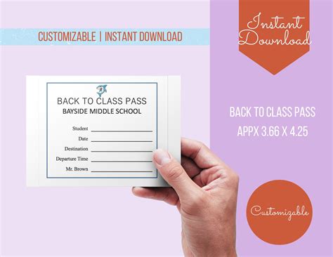 Customizable Back To Class Pass Counselor Ap Principal Nurse
