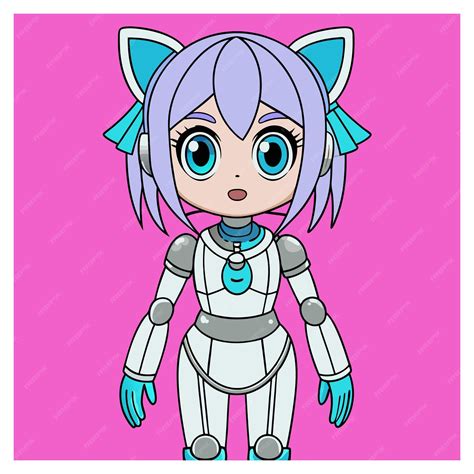 Inteligência Artificial Menina Vector Design Gráfico Vetor Premium