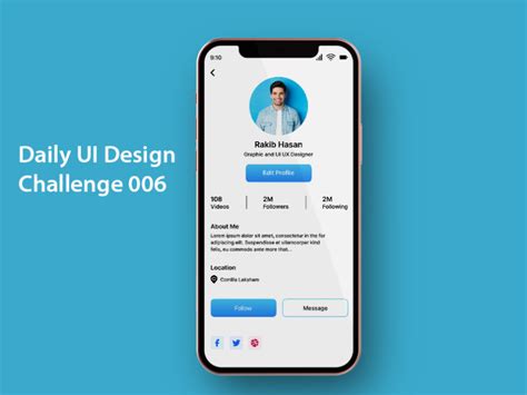 User Profile Daily Ui Design Challenge 006 By Rakibul Hasan On Dribbble