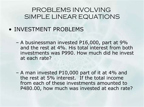Word Problems Linear Ppt