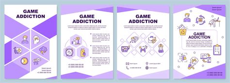 Game Addiction Purple Brochure Template Internet Gaming Disorder