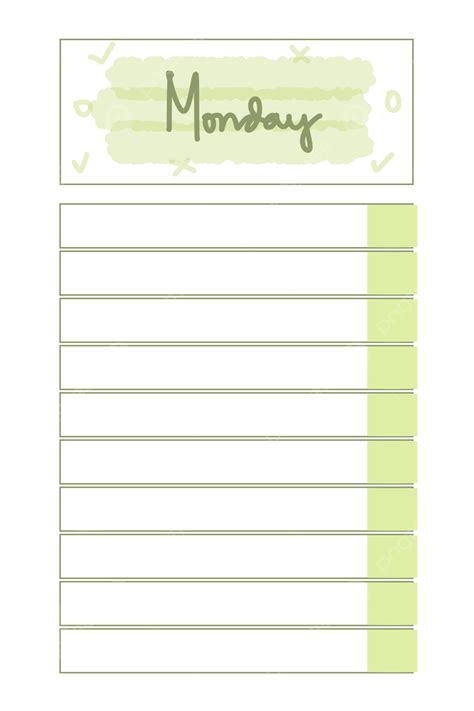 월요일 체크리스트 일일 체크리스트 체크리스트 상자 목록 Png 일러스트 및 Psd 이미지 무료 다운로드 Pngtree