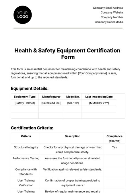 Free Health And Safety Templates To Edit Online