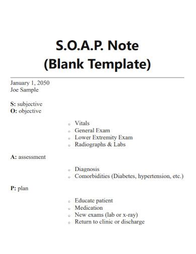Blank Soap Note Examples Format How To Make Pdf