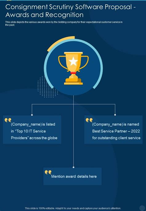 Consignment Scrutiny Software Awards And Recognition One Pager Sample Example Document Ppt