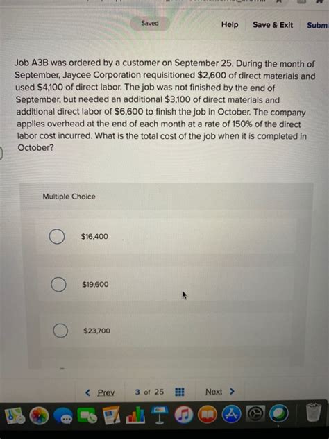 Solved Saved Help Save And Exit Submi Job A3b Was Ordered By A